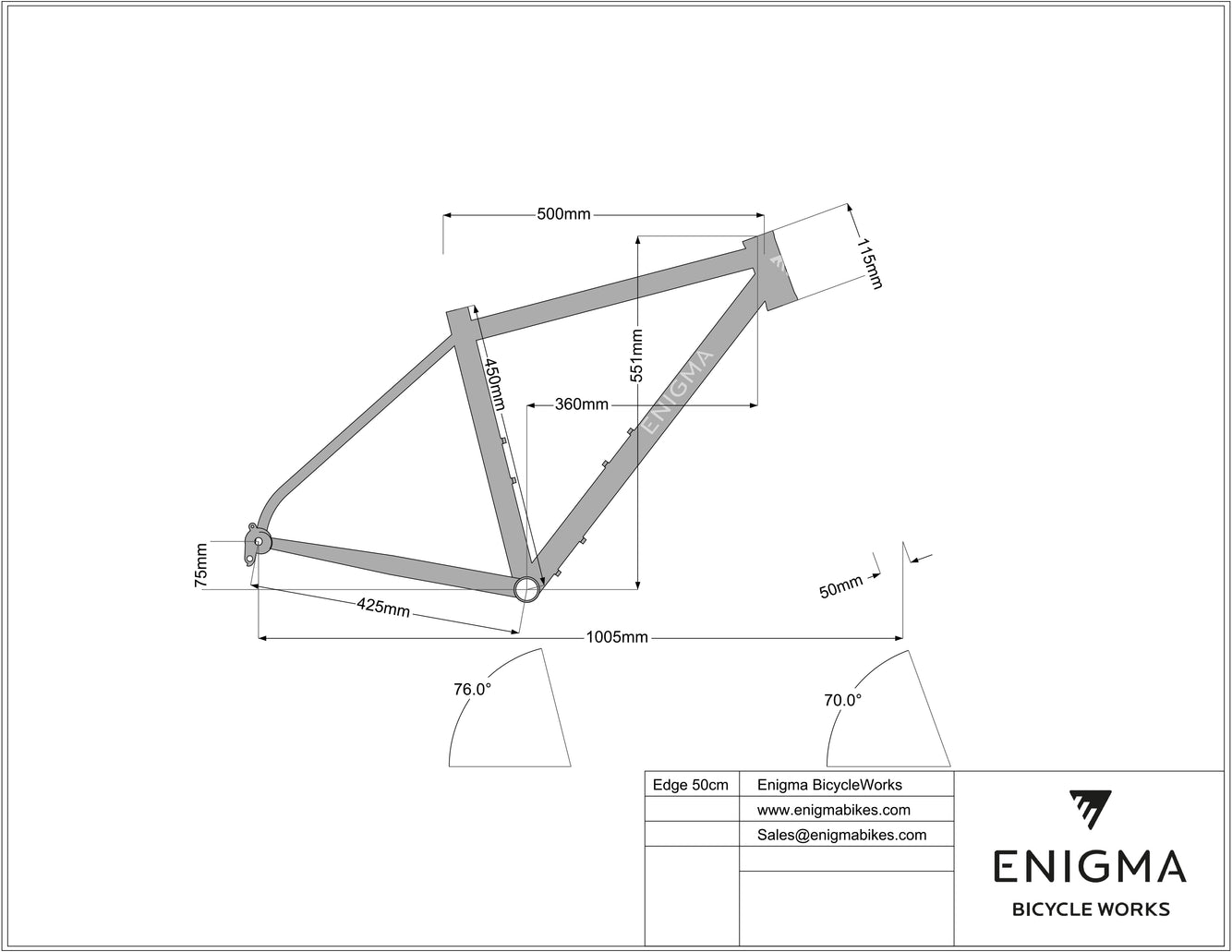 Enigma Edge Mk1 Titanium Gravel Frame | Ltd Stock 50cm – Enigma Bicycle ...
