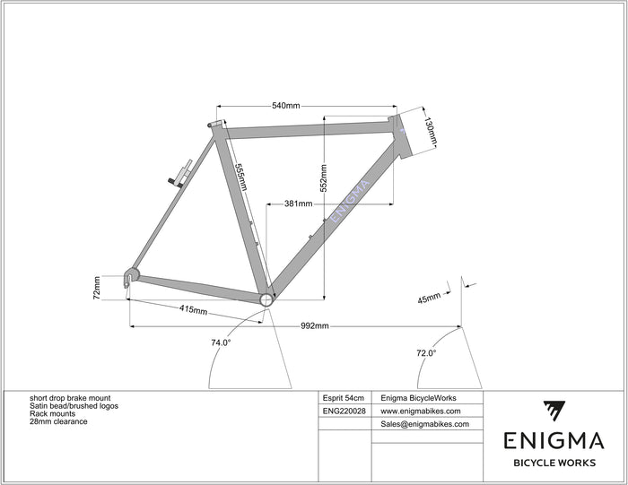 Esprit Titanium Road Frame 54cm | UK Made | Classic Rim Brake | Enigma ...